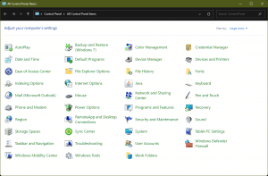 Windows' Classic Control Panel - BlueScreen Computer